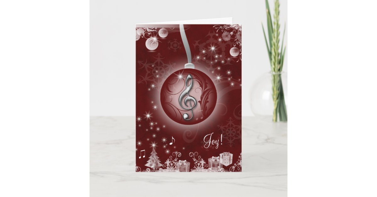 Music Christmas Card Red | Zazzle