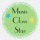 Music Class Star with Stars Classic Round Sticker | Zazzle