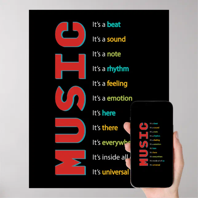 Music Classroom Vocal Orchestra Band Piano Guitar Poster | Zazzle