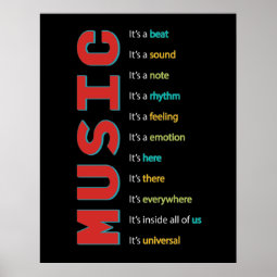 Music Classroom Vocal Orchestra Band Piano Guitar Poster | Zazzle