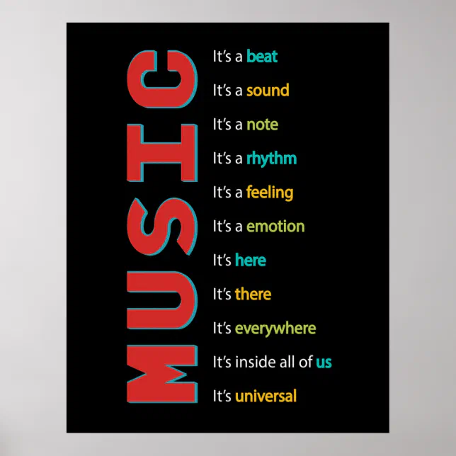 Music Classroom Vocal Orchestra Band Piano Guitar Poster | Zazzle