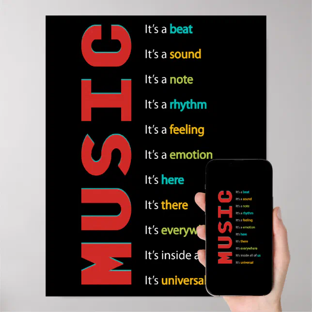 Music Classroom Vocal Orchestra Band Piano Rock Poster | Zazzle