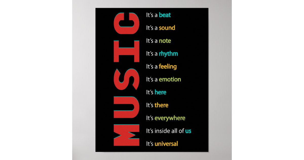 Music Classroom Vocal Orchestra Band Piano Rock Poster | Zazzle