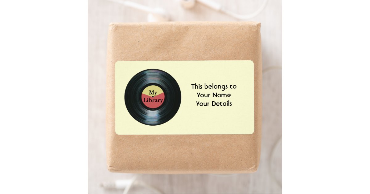 Music Collection Vinyl Record Name Gift Tag Labels | Zazzle
