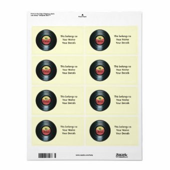 Music Collection Vinyl Record Name Gift Tag Labels | Zazzle