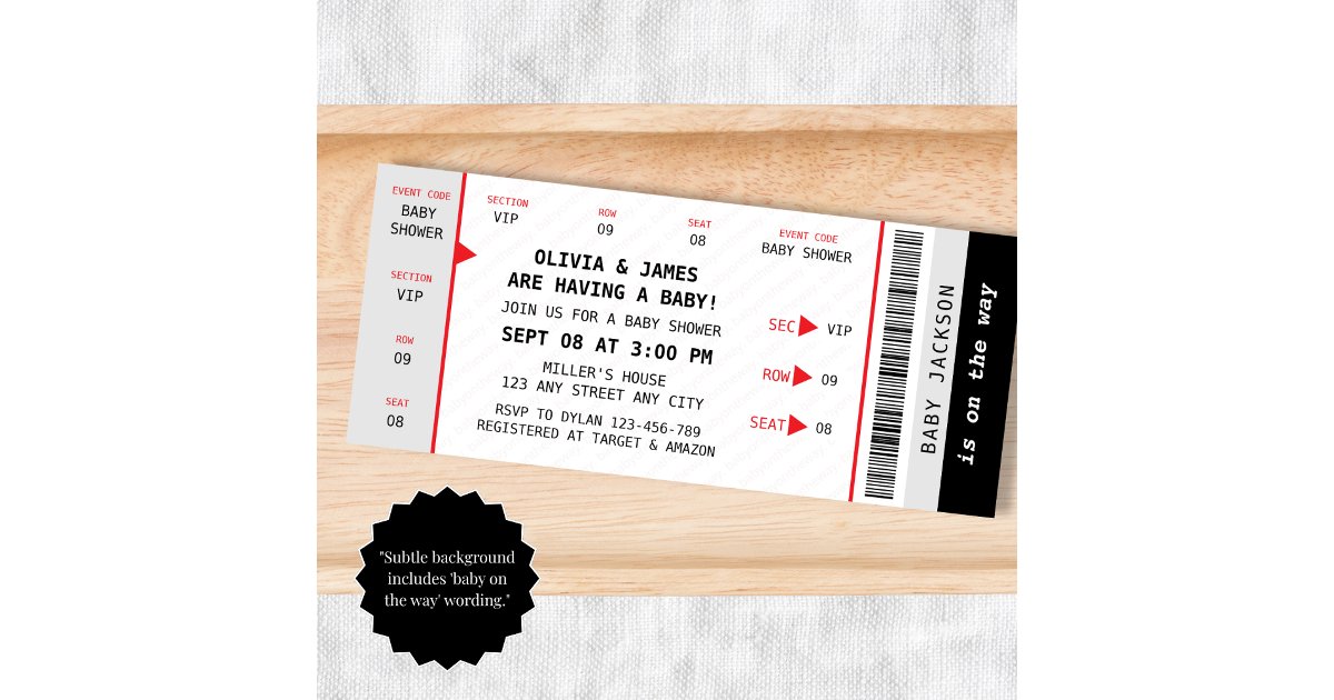 Music Concert Ticket Unique Funny Baby Shower Invitation | Zazzle