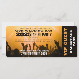 Music Concert VIP Ticket And RSVP Wedding Invitation | Zazzle