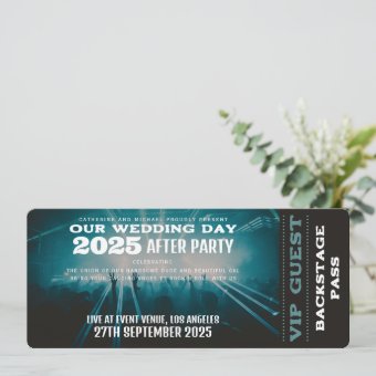 Music Concert VIP Ticket And RSVP Wedding Invitation | Zazzle
