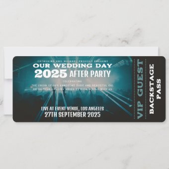 Music Concert VIP Ticket And RSVP Wedding Invitation | Zazzle