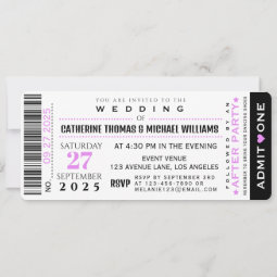 Music Concert VIP Ticket And RSVP Wedding Invitation | Zazzle