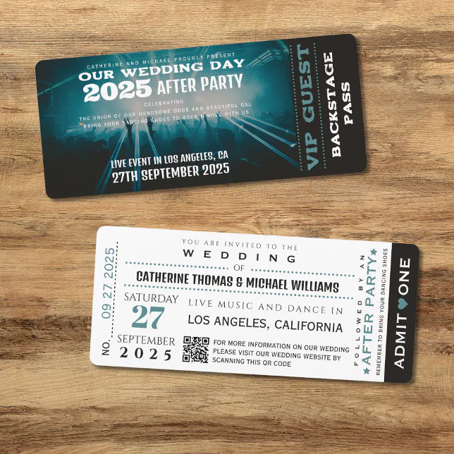 Music Concert VIP Ticket with QR Code Save The Date | Zazzle