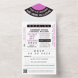 Music Concert VIP Ticket With RSVP Wedding All In One Invitation | Zazzle
