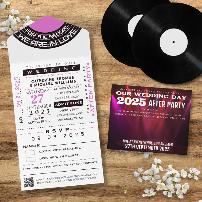 Music Concert VIP Ticket With RSVP Wedding All In One Invitation | Zazzle