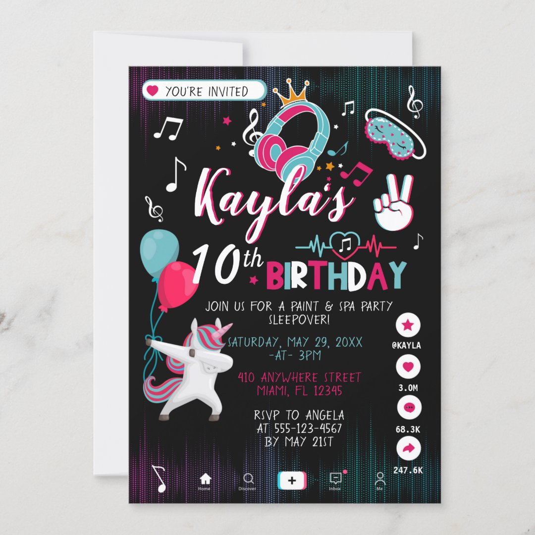 Music Dance Party Birthday Invitation | Zazzle