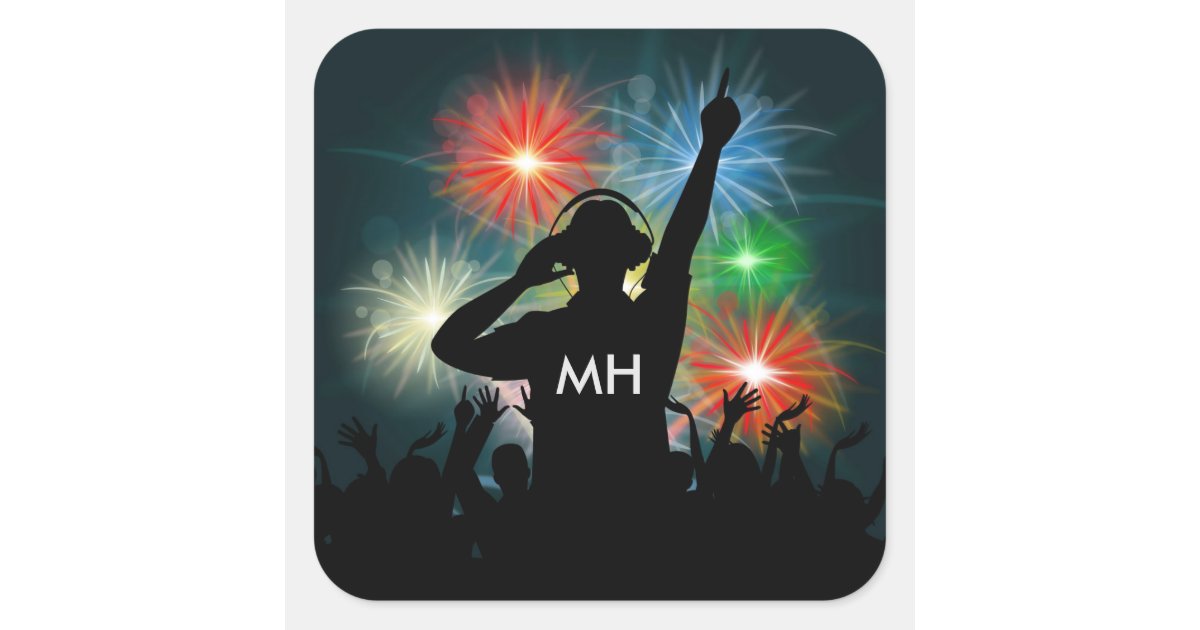 Music DJ custom monogram stickers | Zazzle