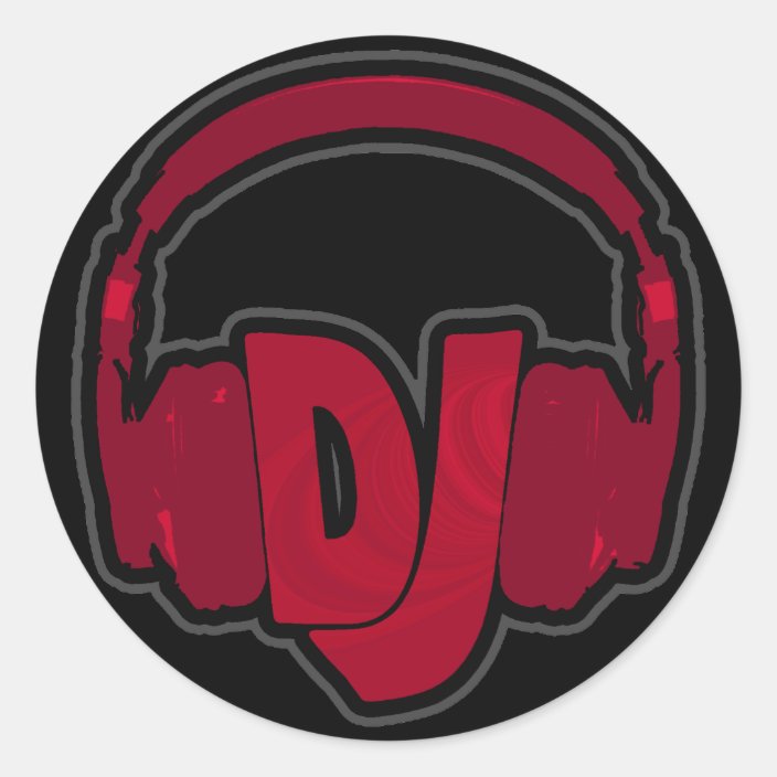 music DJ headphone Classic Round Sticker | Zazzle.com