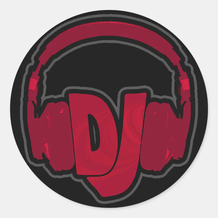 music DJ headphone Classic Round Sticker | Zazzle