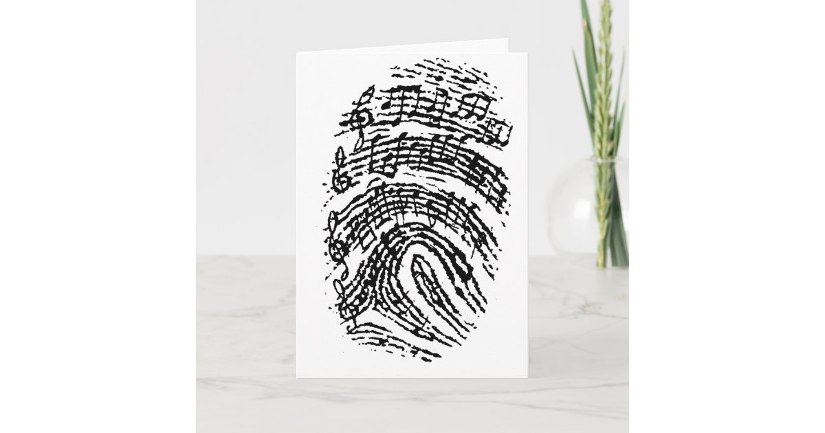 Music Fingerprint Card | Zazzle