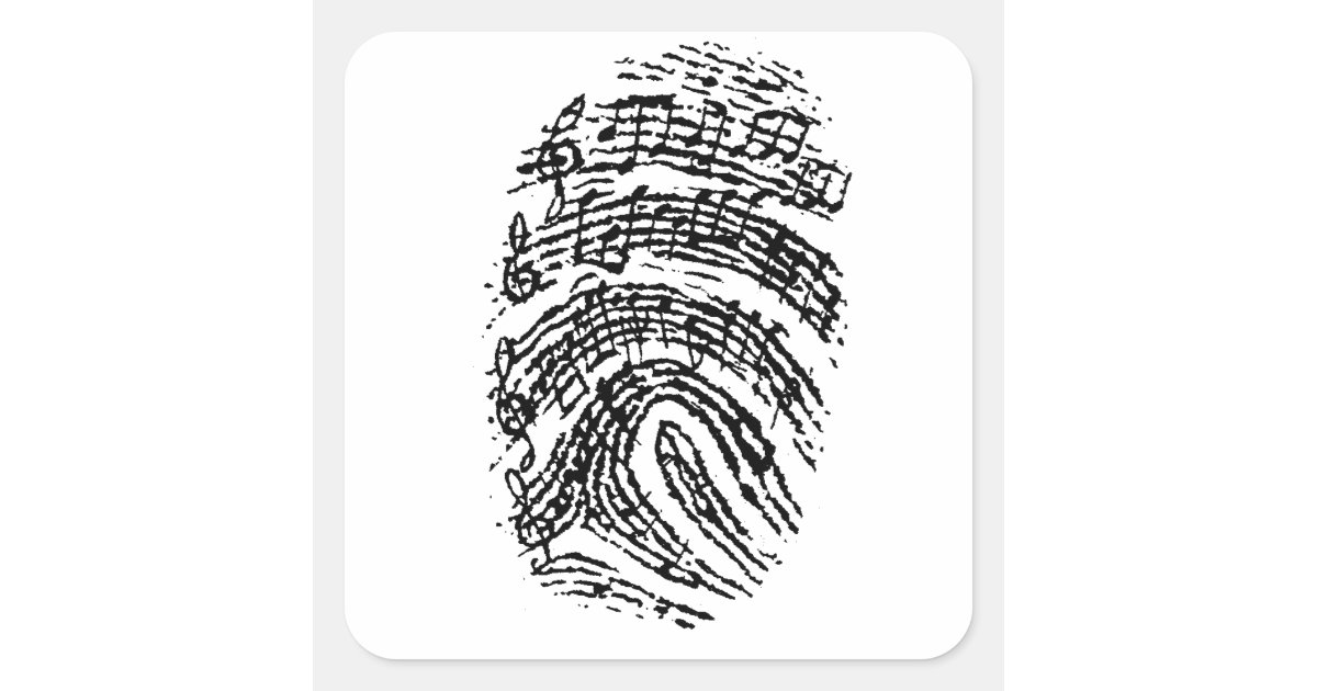 Music Fingerprint Square Sticker | Zazzle