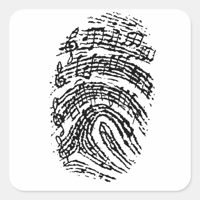 Music Fingerprint Square Sticker | Zazzle