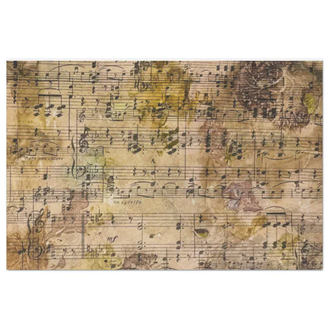 Music Floral Decoupage Tissue Paper Eco-Dye | Zazzle