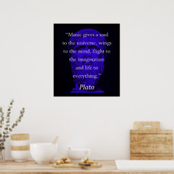 Music Gives A Soul to The Universe - Plato Poster | Zazzle