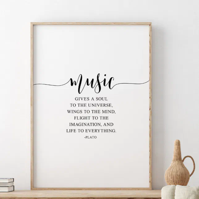 Music Gives A Soul To The Universe, Plato Quote Poster | Zazzle