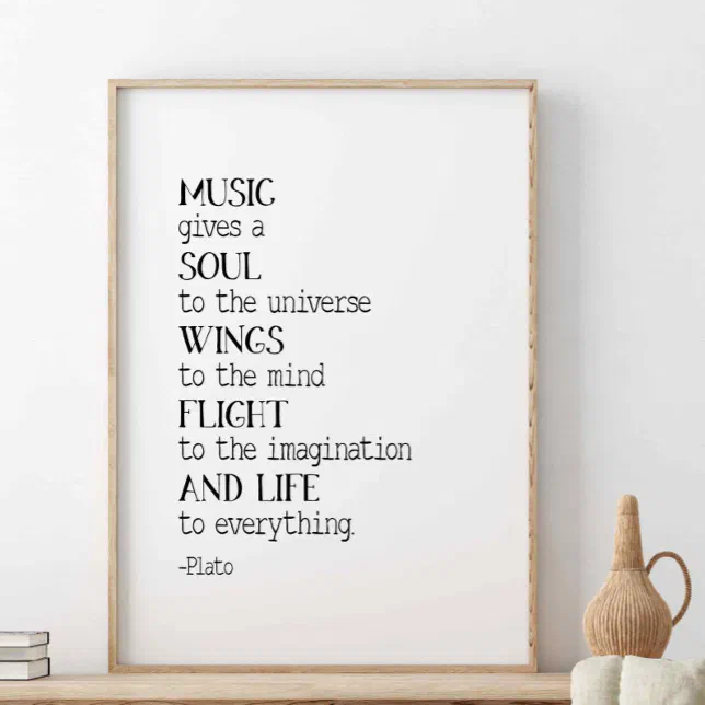 Music Gives A Soul To The Universe, Plato Quote Poster | Zazzle