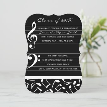 Music Graduation Party Invitation Announcements | Zazzle