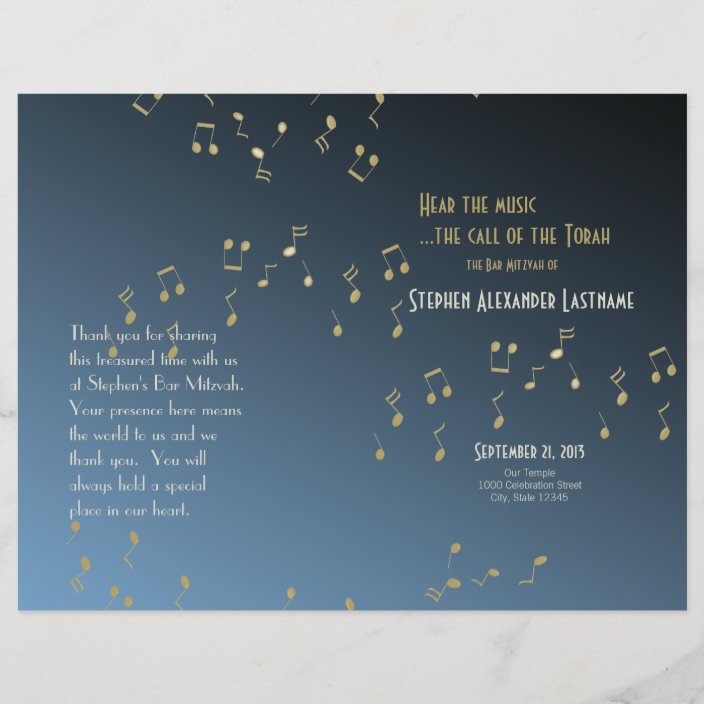 Music in the Air Bar Mitzvah Program Cover | Zazzle.com