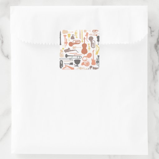 Music Instruments Square Sticker | Zazzle