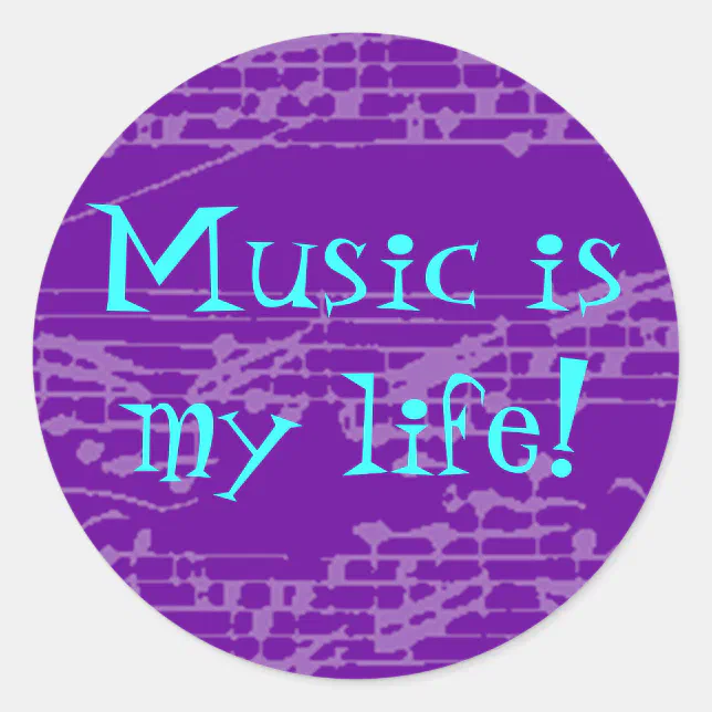 Music Is My Life Classic Round Sticker | Zazzle
