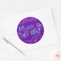Music Is My Life Classic Round Sticker | Zazzle