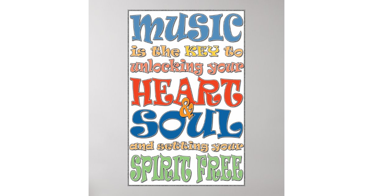 Music is the key poster | Zazzle