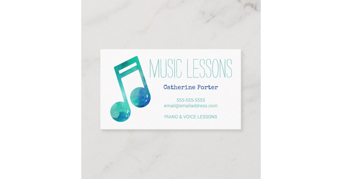 Music Lesson Appointment Card Piano Voice | Zazzle