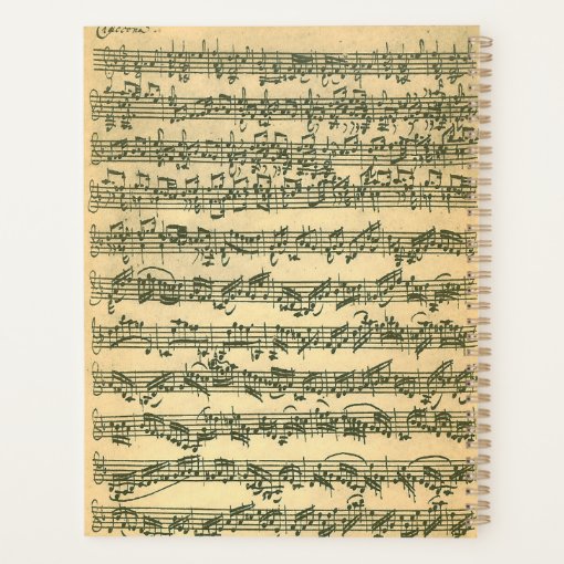 Music Lesson Bach Manuscript Editable Planner | Zazzle