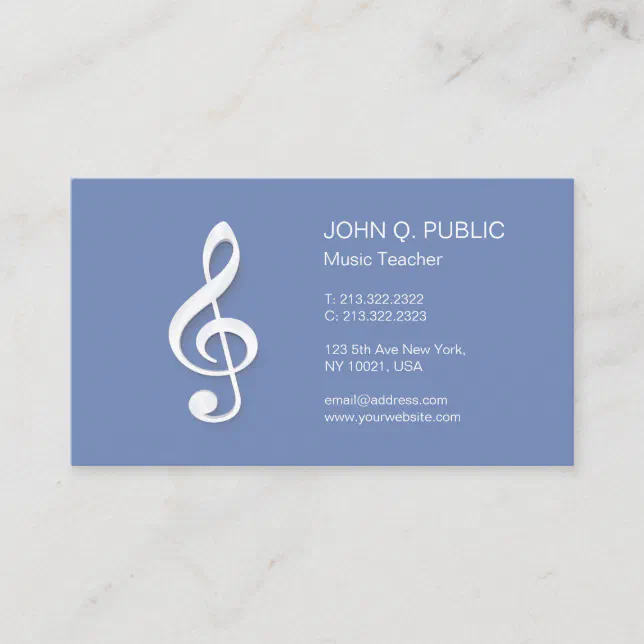 Music Lessons Modern Professional Teacher Business Card | Zazzle