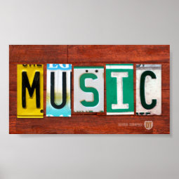 Music License Plate Art Poster Print | Zazzle