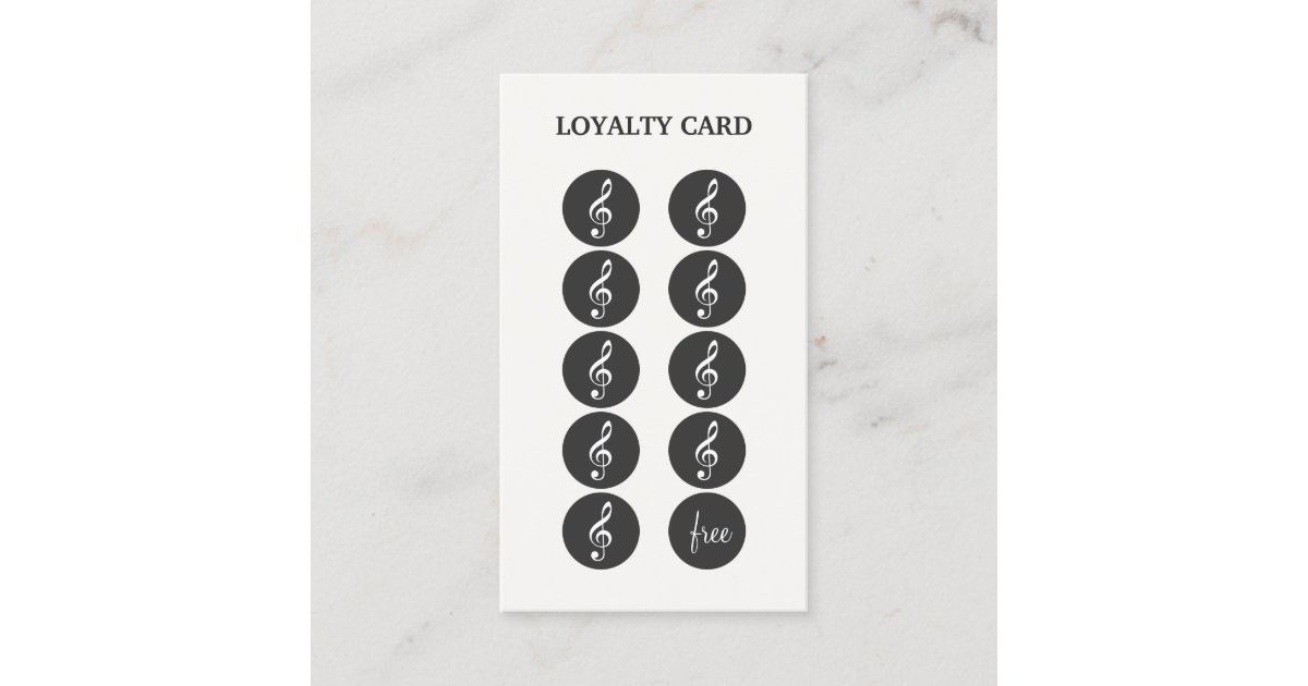 Music Loyalty Punch Business Card | Zazzle