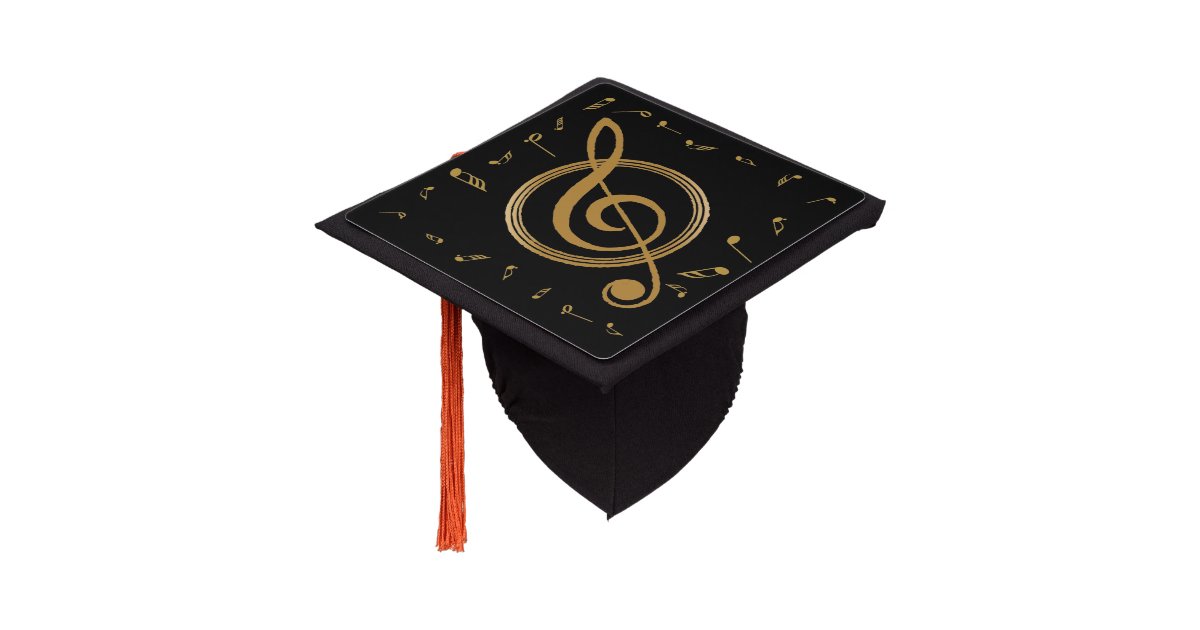 Music Major Notes Gold Graduation Cap Topper | Zazzle