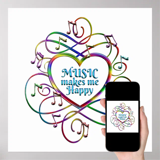 Music Makes Me Happy Poster | Zazzle