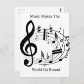 Music Makes The World Go Round Postcard | Zazzle