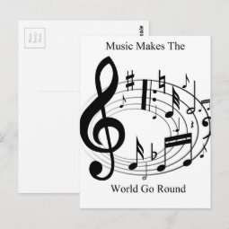 Music Makes The World Go Round Postcard | Zazzle