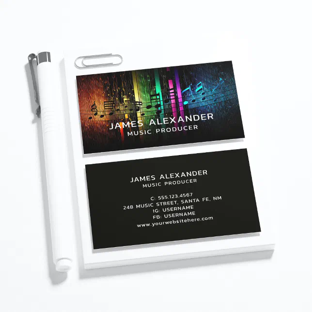Music Modern Trendy Stylish Music Producer Business Card | Zazzle