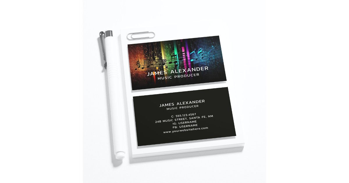 Music Modern Trendy Stylish Music Producer Business Card | Zazzle