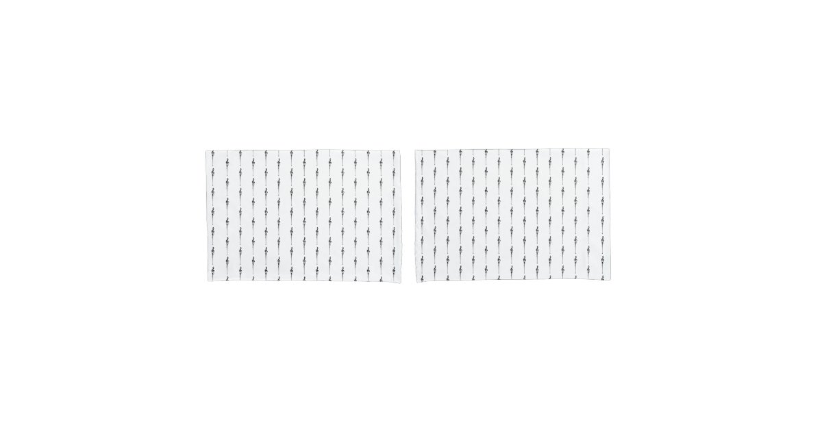 Music Motif Melting Treble Clef Black and White Pillow Case | Zazzle
