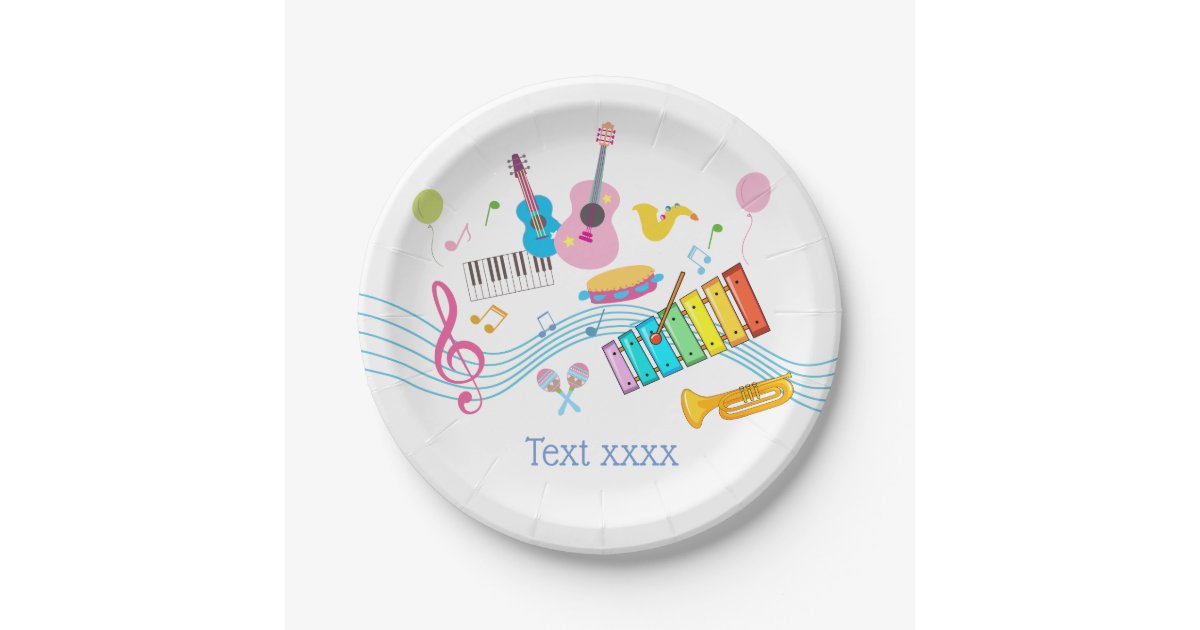 music, musical instruments drum kids singing paper plates | Zazzle