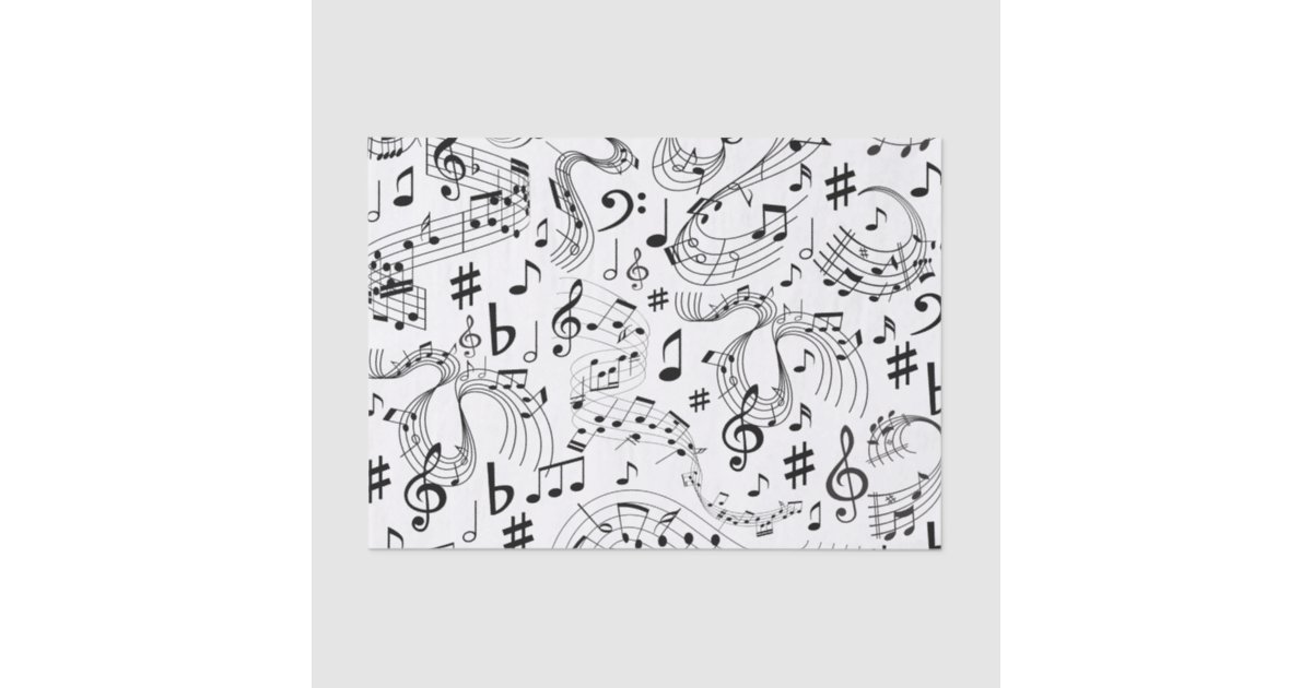 Music, Musical Notes Tissue Paper | Zazzle