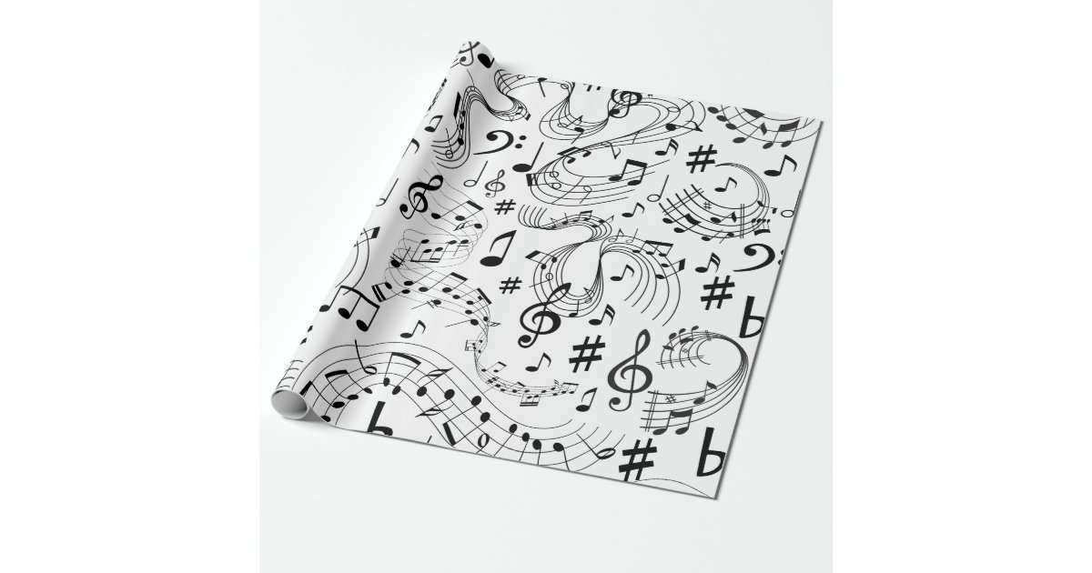 Music, Musical Notes Wrapping Paper | Zazzle