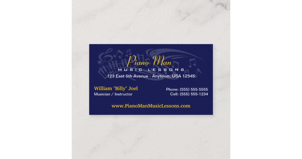 Music / Musician Business Card | Zazzle